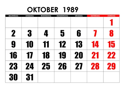 Kalender 1989 – kalende.ru