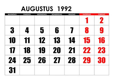 Kalender 1992 – kalende.ru