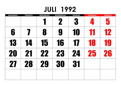 Kalender 1992 – kalende.ru